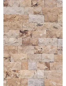 Plaquette de parement mural en travertin beige - Vente Pierre Naturelle